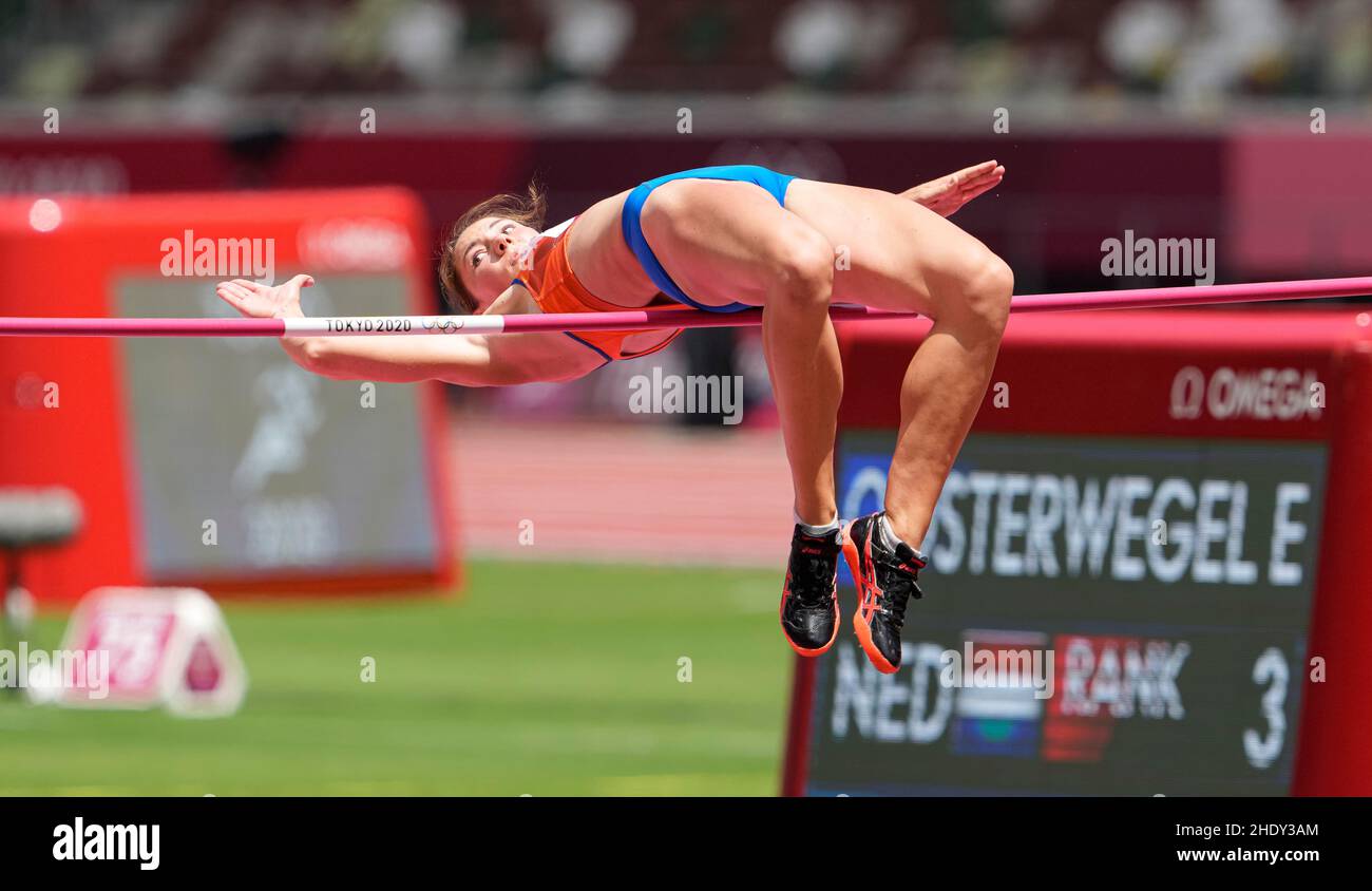 Emma Oosterwegel participating in the High Jump of the heptathlon at ...