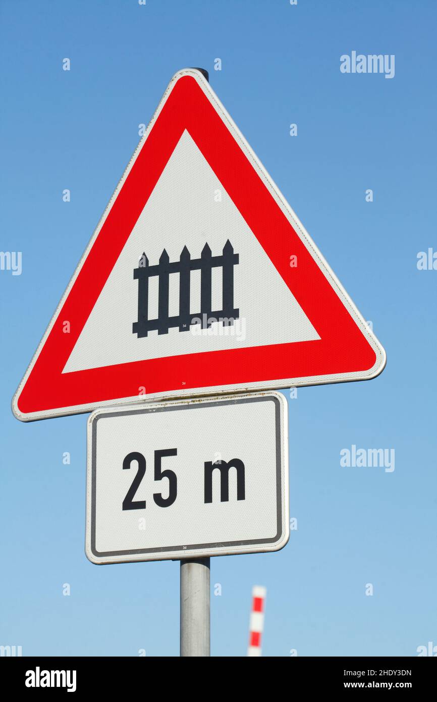 railroad crossing, warning signs, crossing, warning sign Stock Photo ...
