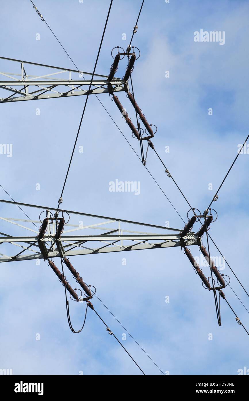electrical tower, power line, mast, overhead line tower, electrical ...