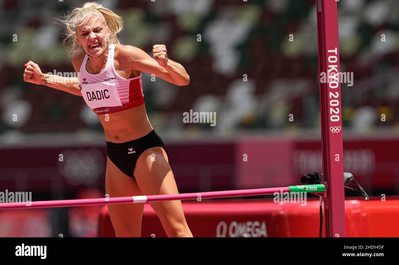 Ivona Dadic participating in the High Jump of the heptathlon at the ...
