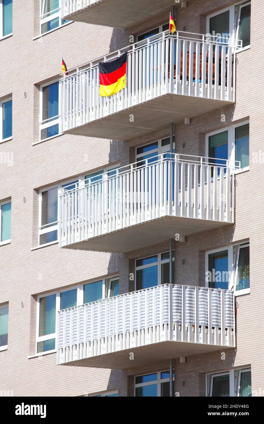 balcony, german flag, balconies, german flags Stock Photo - Alamy
