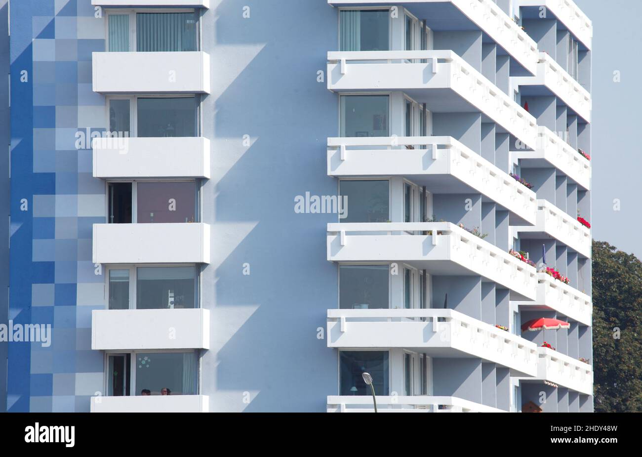 balconies, tenement block, tenement blocks Stock Photo - Alamy