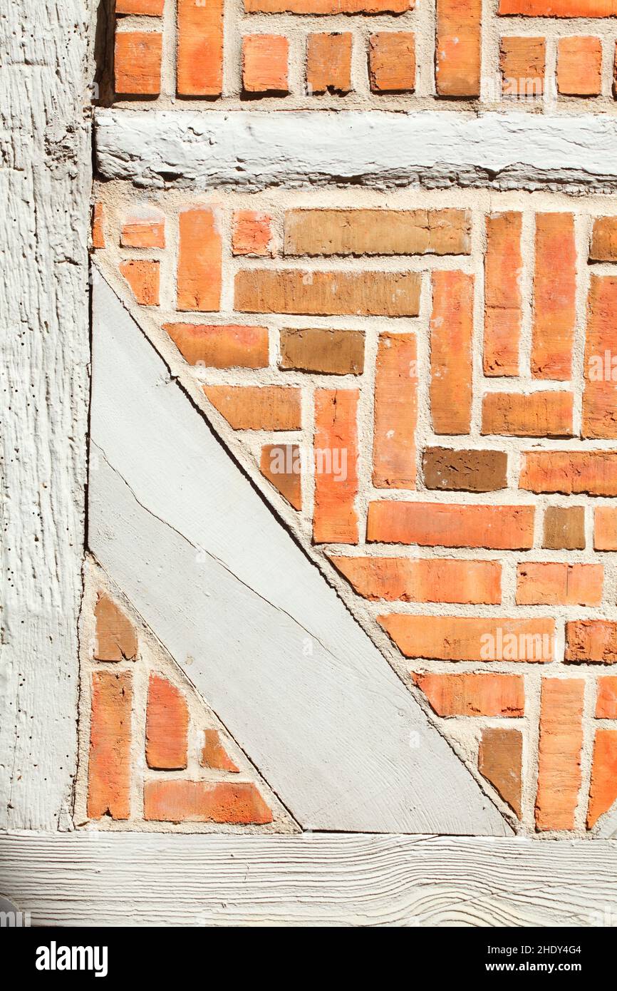 brick, half timbered, beams, bricks, half-timbereds, beam Stock Photo ...