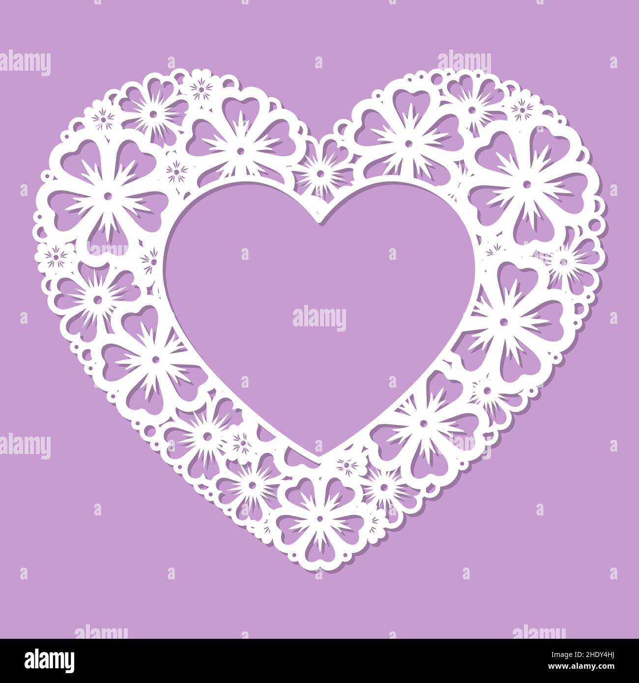 Template for laser cutting frame in the shape of a heart.Vector Stock ...