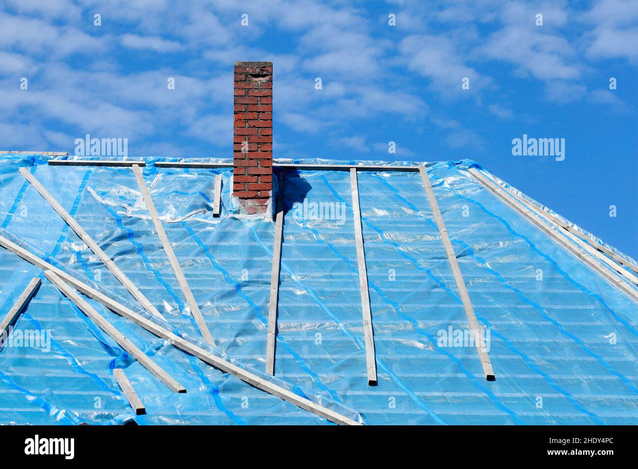 roof, renovation, tarpaulins, roofs, renovations, tarpaulin Stock Photo ...