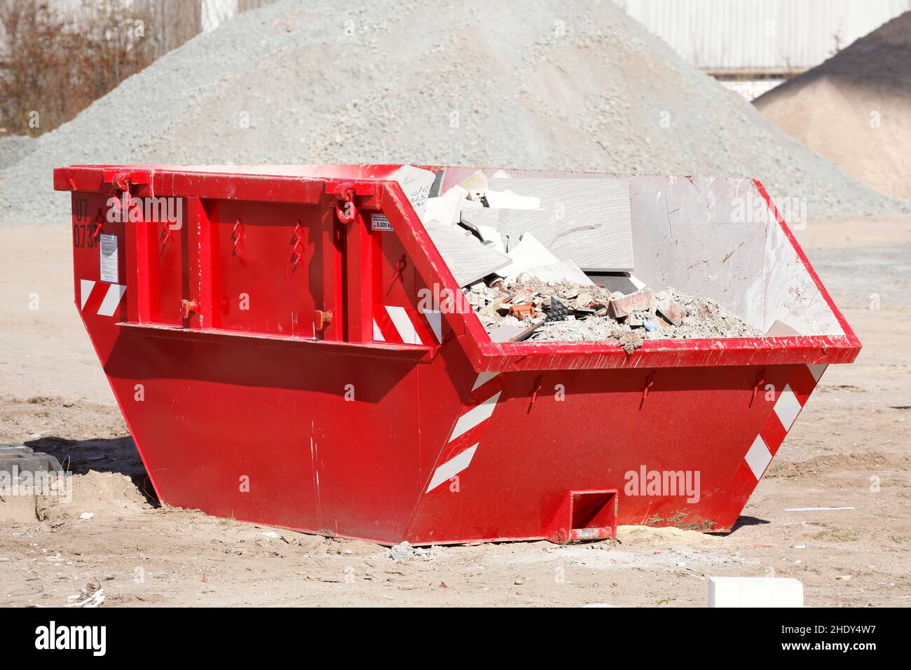 settling trough, construction waste container, dumpster Stock Photo - Alamy
