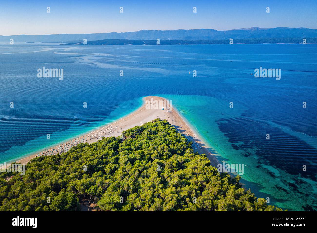 Bol and Zlatni rat from air Stock Photo - Alamy
