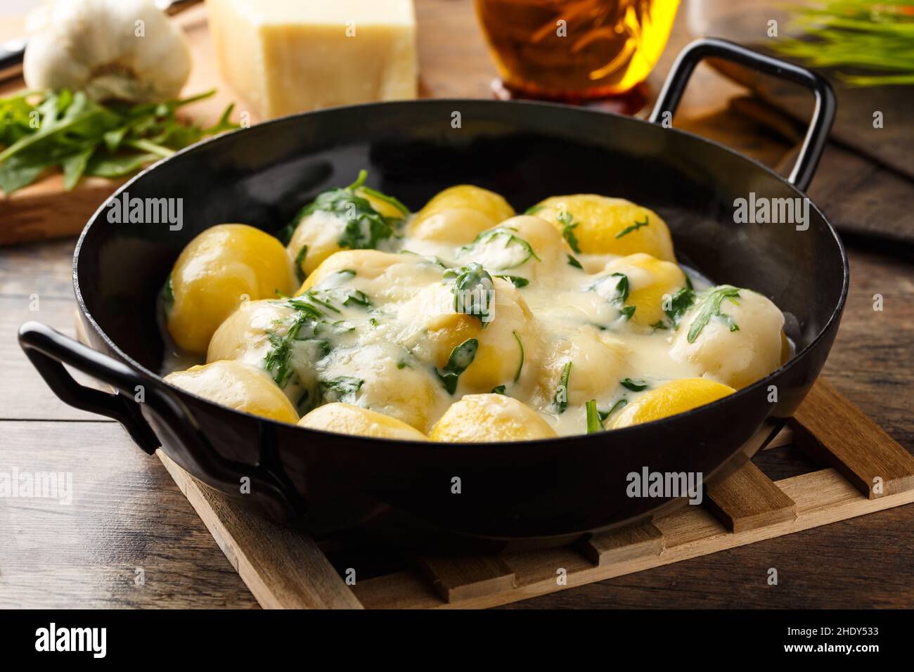 lunch, gnocchi, quattro formaggi, lunch time, gnocchis Stock Photo - Alamy