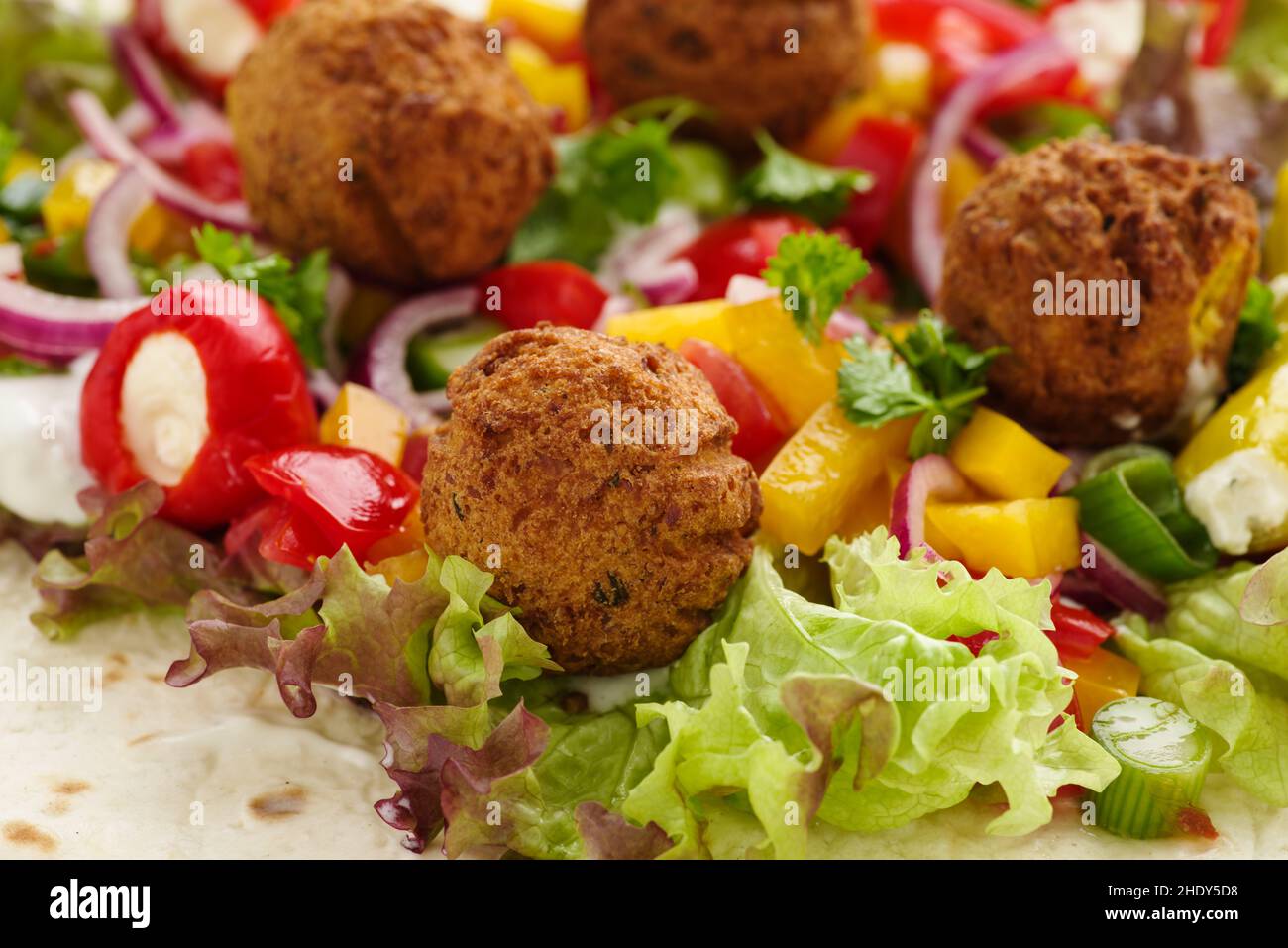 focaccia bread, falafel, dürüm, focaccia breads Stock Photo - Alamy