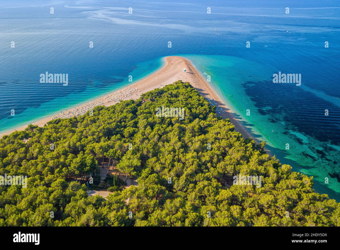Bol and Zlatni rat from air Stock Photo - Alamy