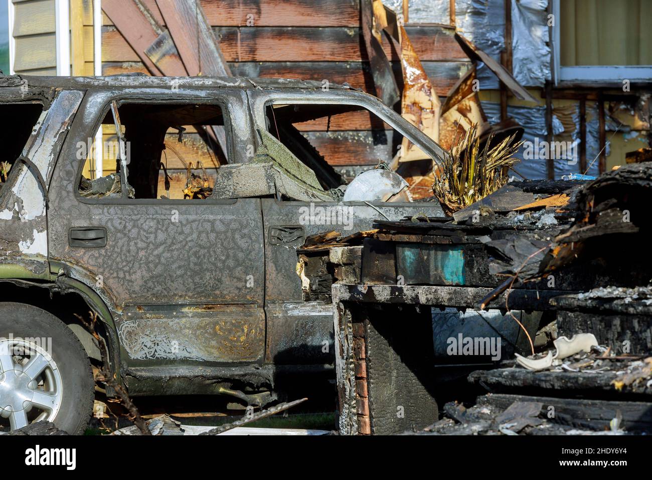 scrap, total loss, burnt down, scraps, burnt downs Stock Photo - Alamy