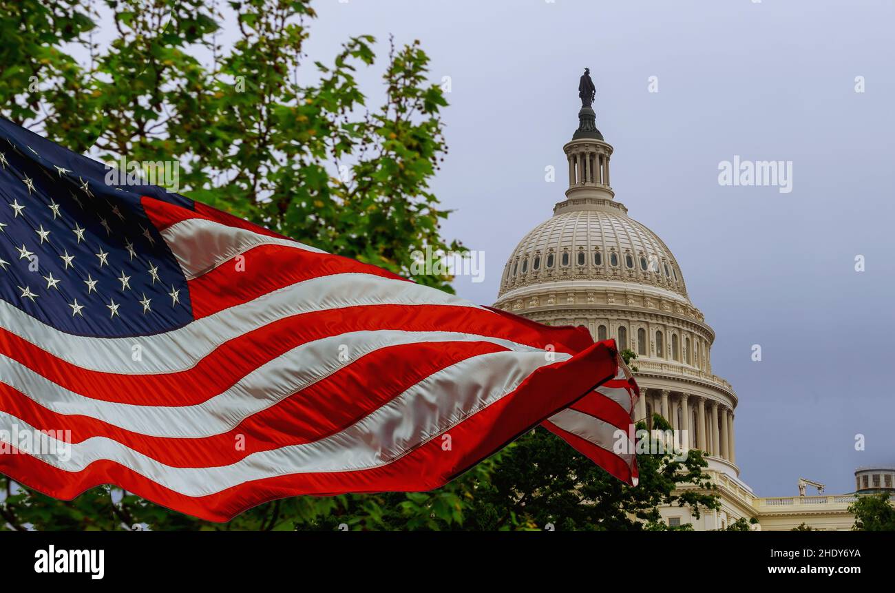 american flag, capitol, american flags, capitols Stock Photo - Alamy
