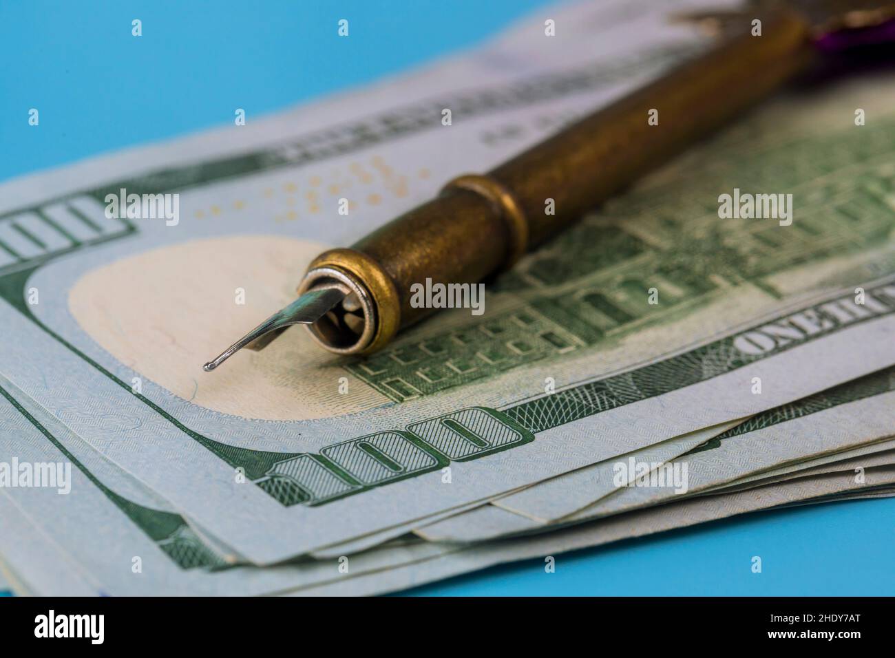 pen, dollar, pens, american money, dollars Stock Photo - Alamy