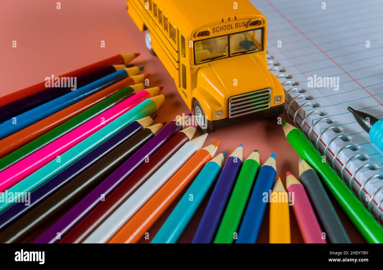 crayon, school, school bus, crayons, schools Stock Photo - Alamy