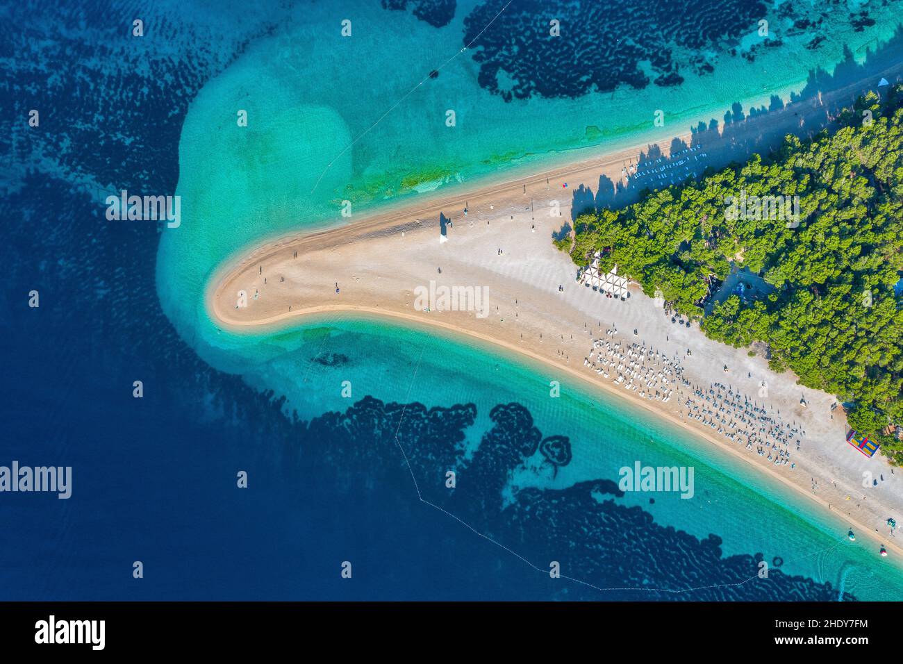 Bol and Zlatni rat from air Stock Photo - Alamy
