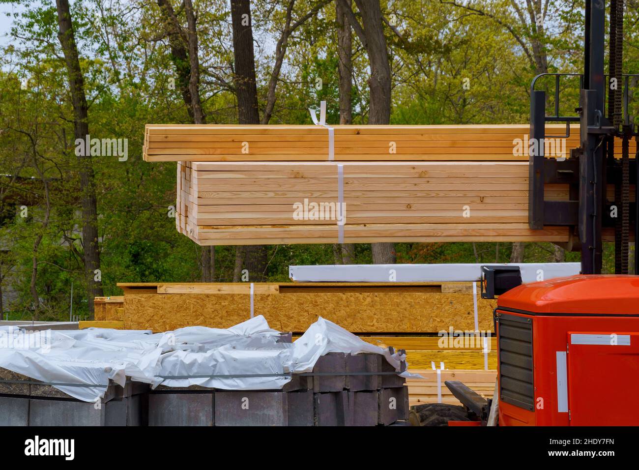 construction site, construction material, wooden boards, construction ...