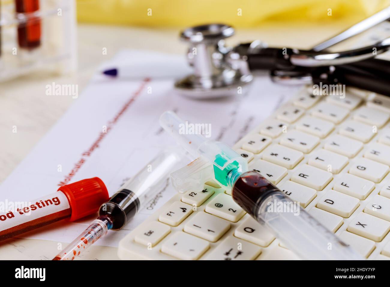 examination, diagnostic, blood sample, infection, procedure ...
