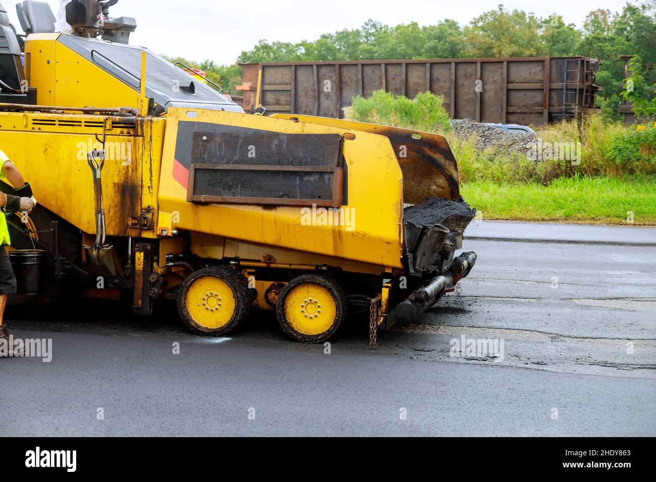 road construction, asphalt, asphalt finisher, construction, road ...