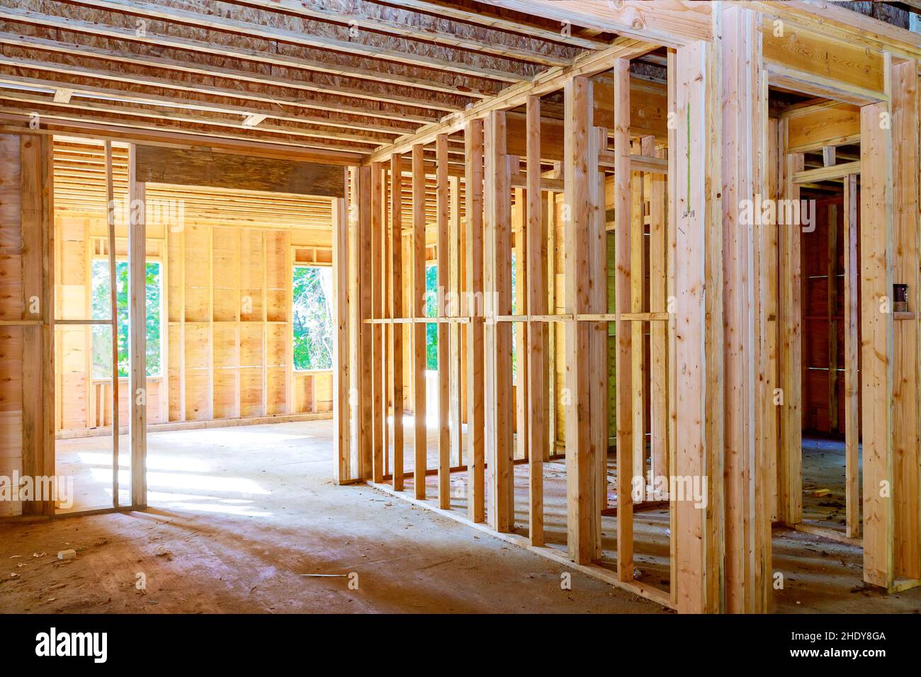 building construction, beams, Wooden construction, building ...