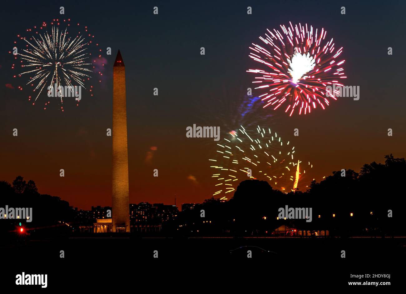 firework display, washington monument, independence day, firework ...
