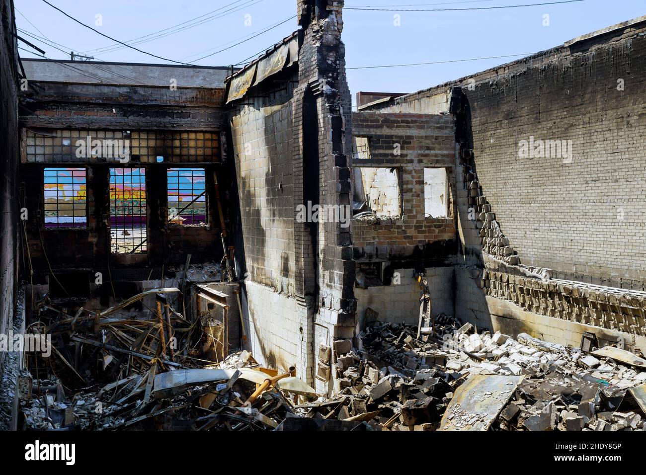 basic wall, house fire, house ruin, basic walls, house fires Stock ...