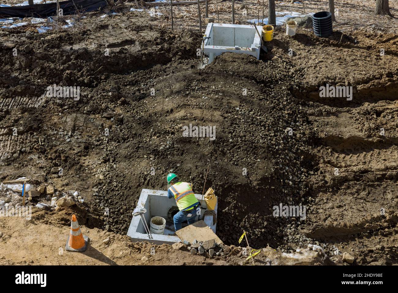 road construction, drainage, pipeline, construction, road constructions ...