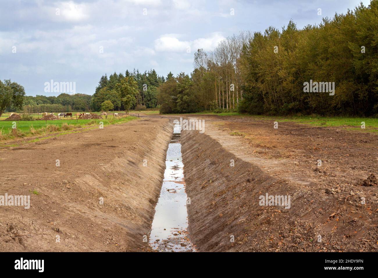 Newly dug drainage canal Stock Photo - Alamy