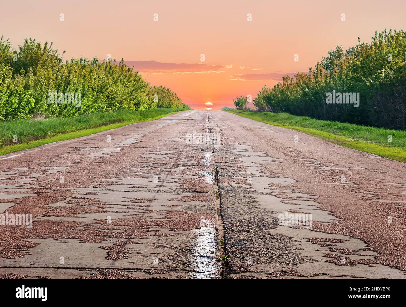 sunset, street, straight, sunsets, road, roads, streets, straights ...