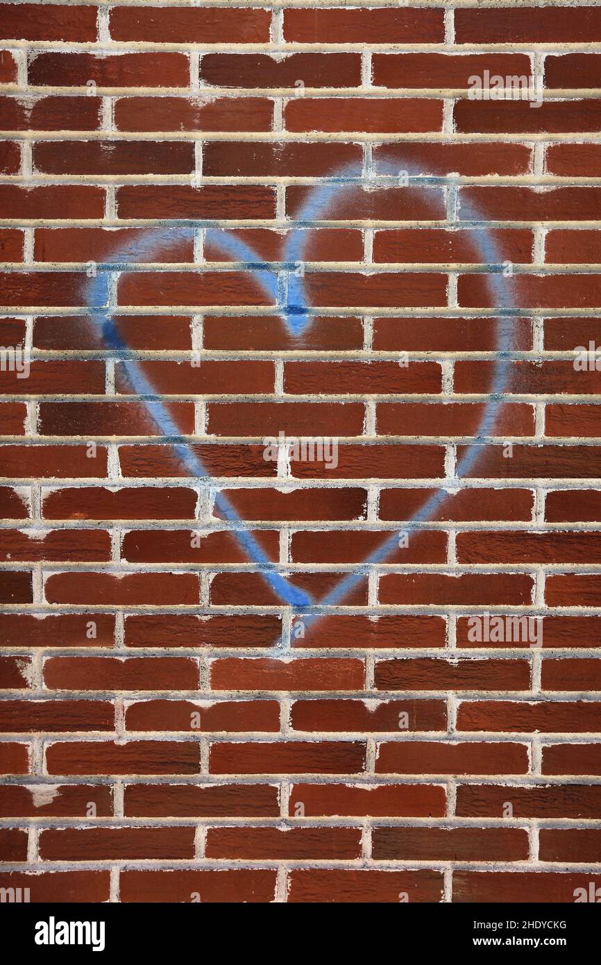 heart, brick wall, hearts, brick walls Stock Photo - Alamy