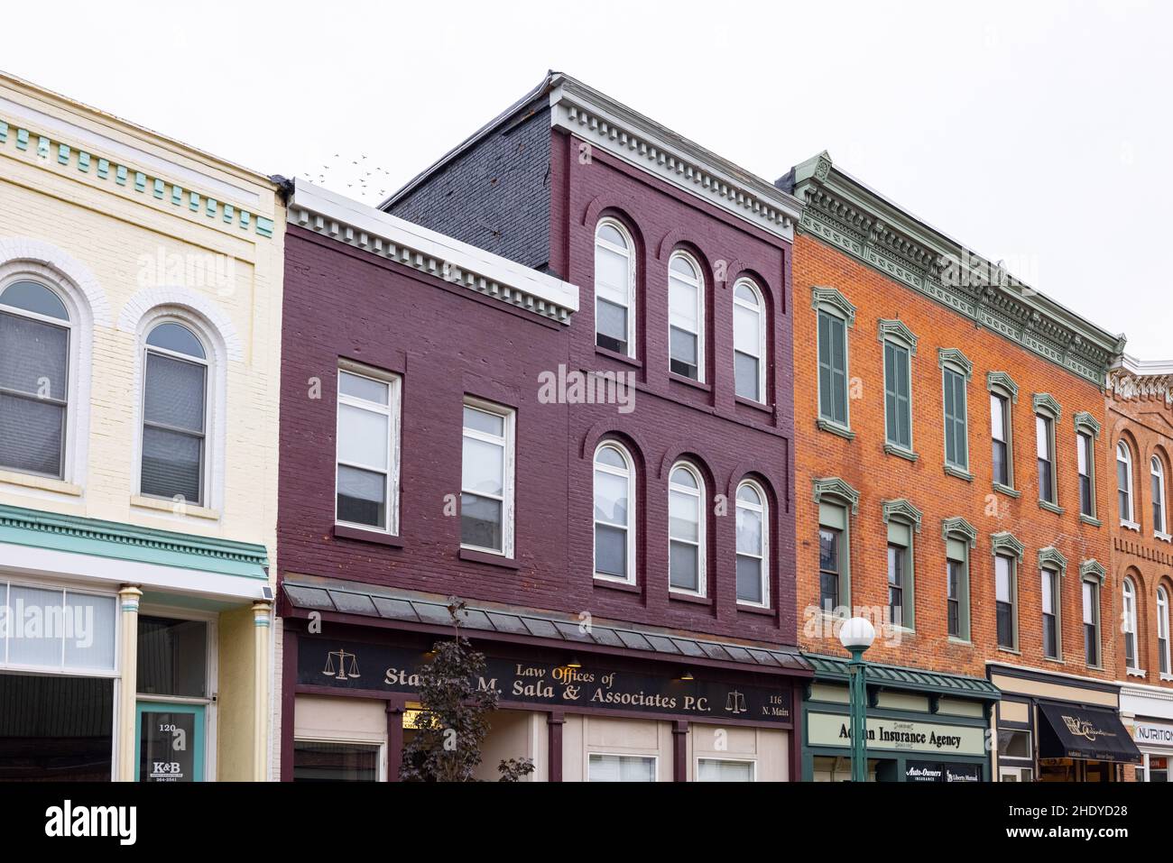 Adrian, Michigan, USA - October 24, 2021: The old business district on ...