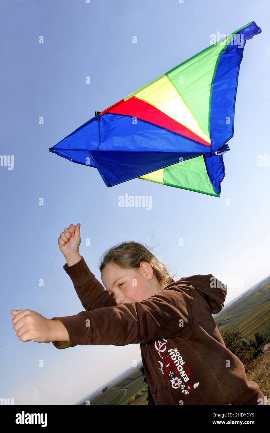 girl, kiteflying, kite, girls, kites Stock Photo - Alamy