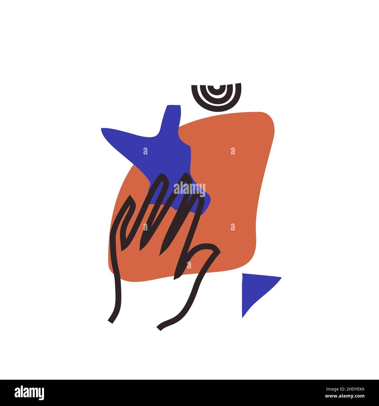 Modern abstract geometric shapes arrangement on white Stock Vector ...