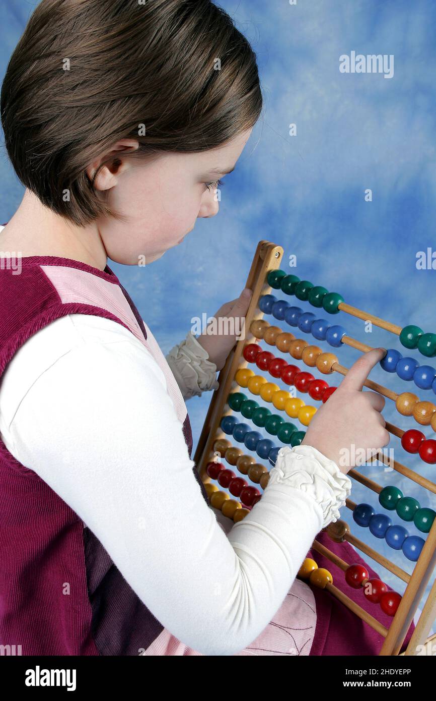 girl, calculating, abacus, girls Stock Photo - Alamy
