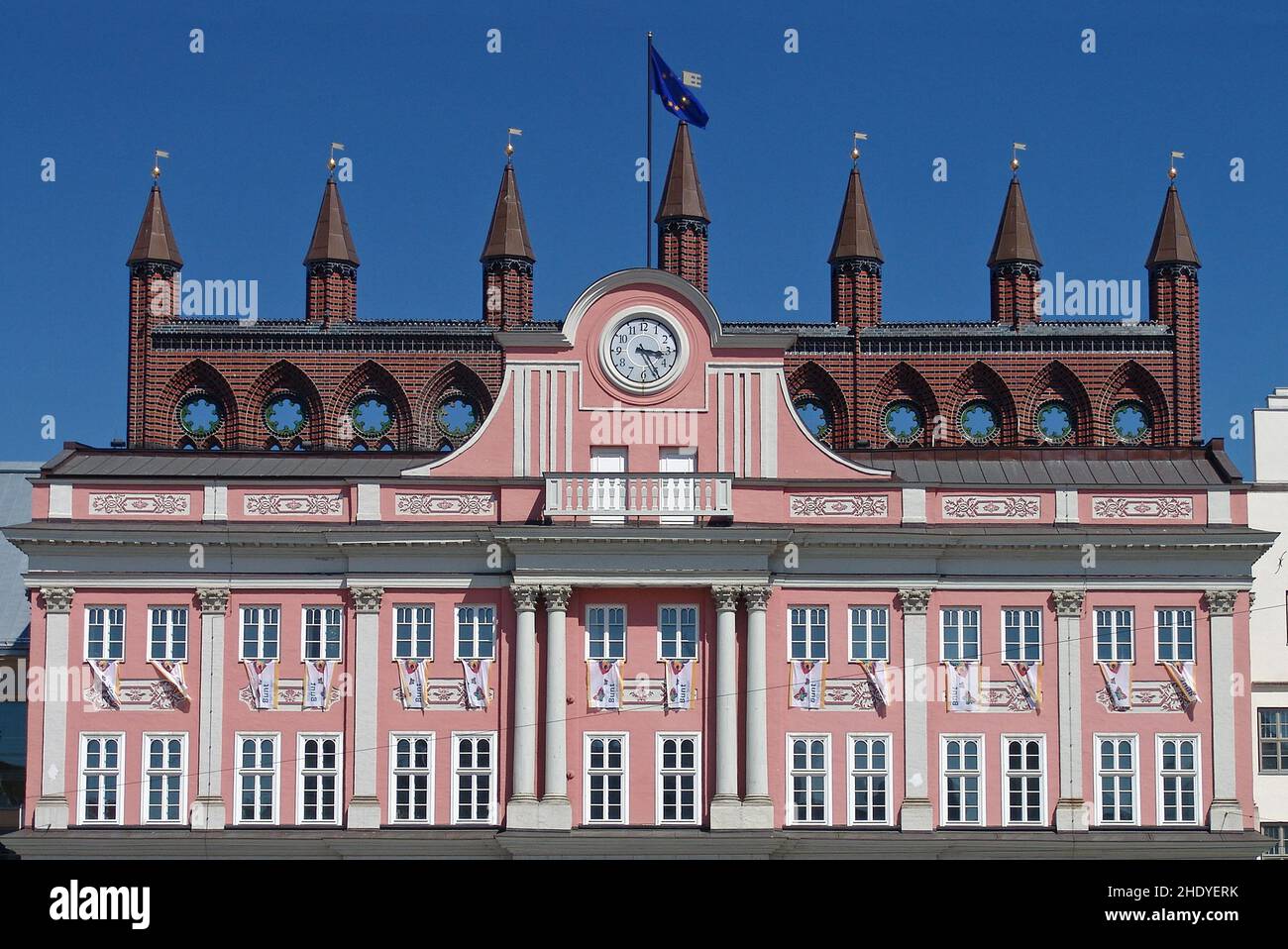 town hall, rostock, town halls, rostocks Stock Photo - Alamy