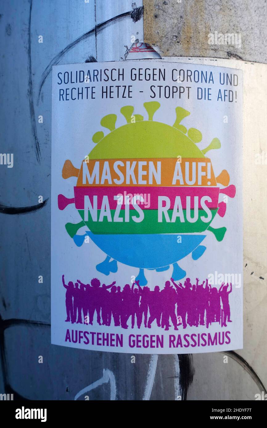 Solidarity against Corona and right-wing agitation, masks on, Nazis out ...