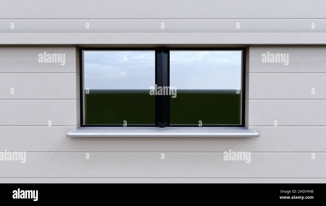 Ticket office window in the building where they serve people Stock ...