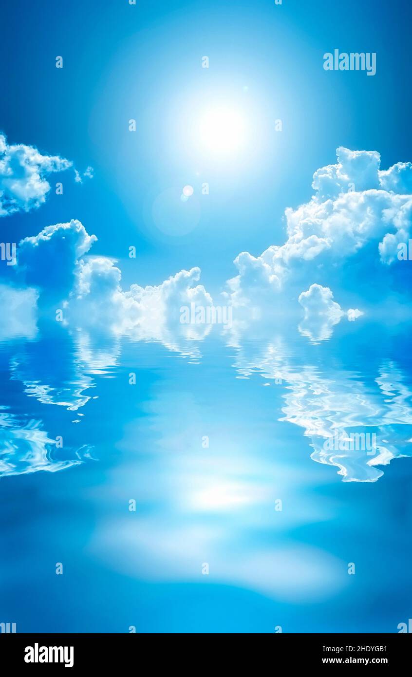 reflection, clouds, water surface, reflections, cloud, water surfaces ...