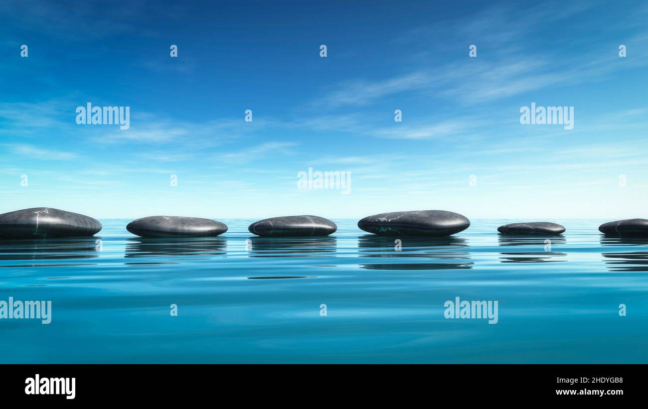 stones, water surface, stone, water surfaces Stock Photo - Alamy