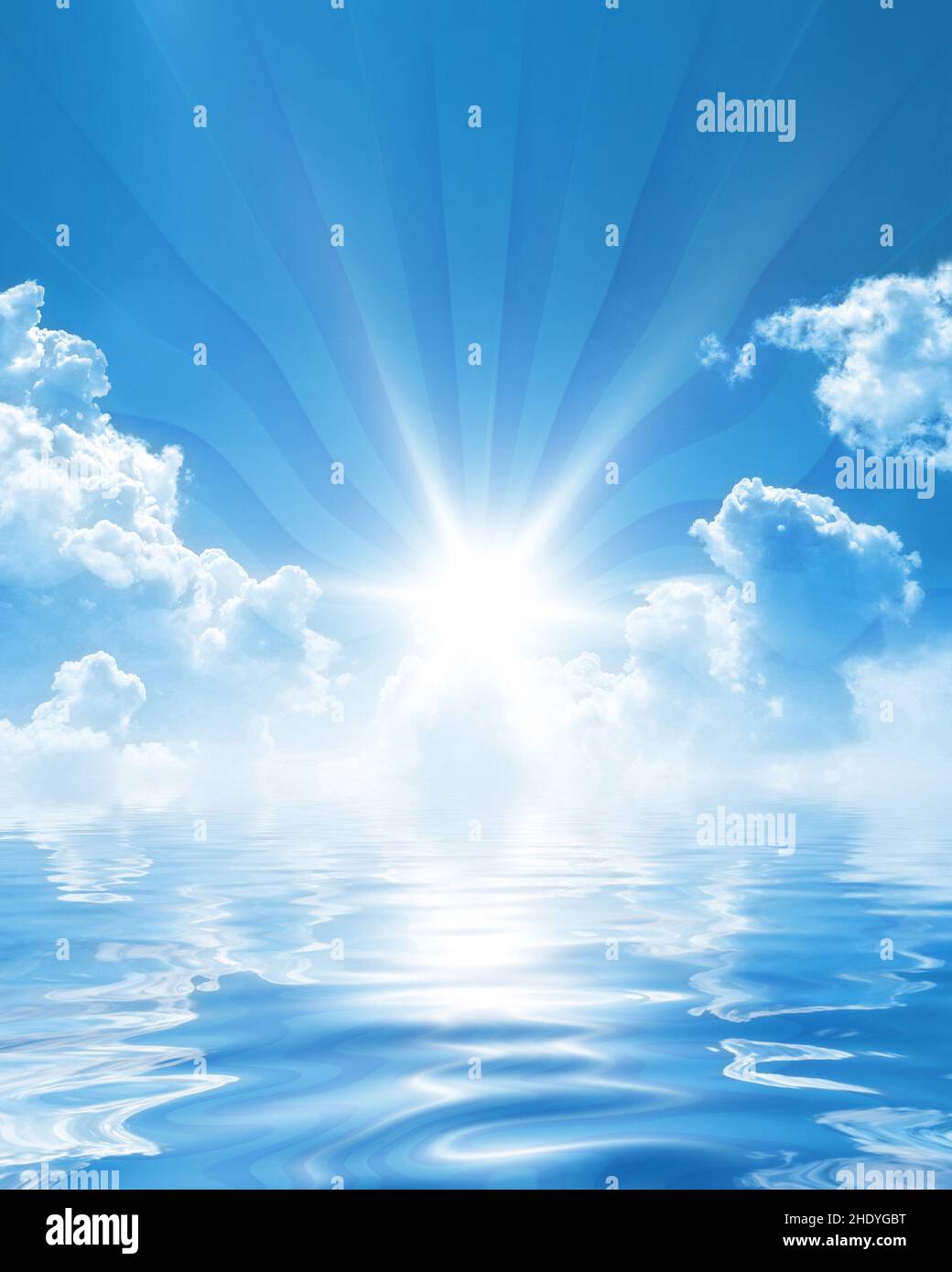 sunbeams, clouds, water surface, sun beams, sun ray, sun rays, sunbeam ...