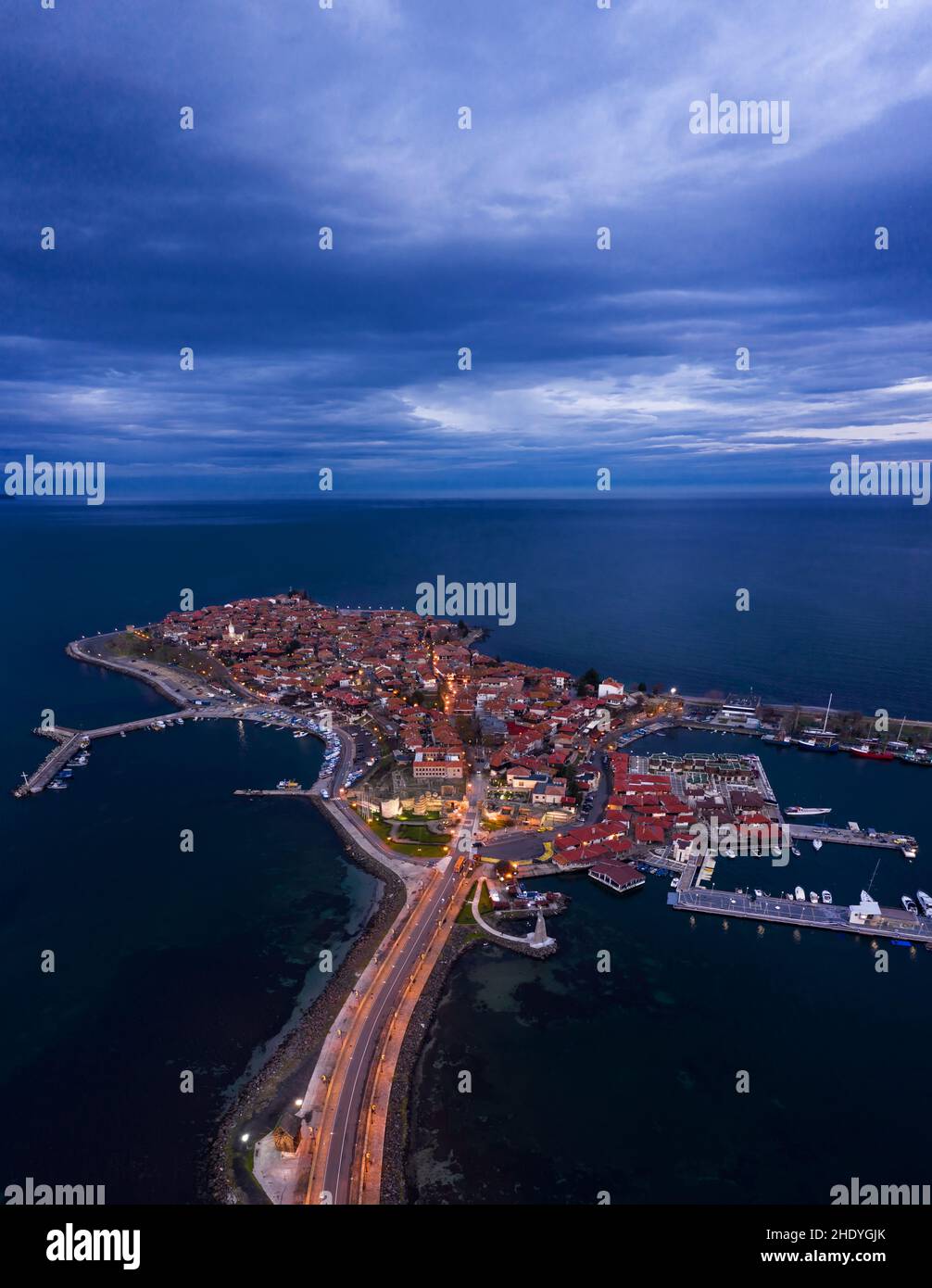 Aerial view to the old town Nessebar Stock Photo - Alamy