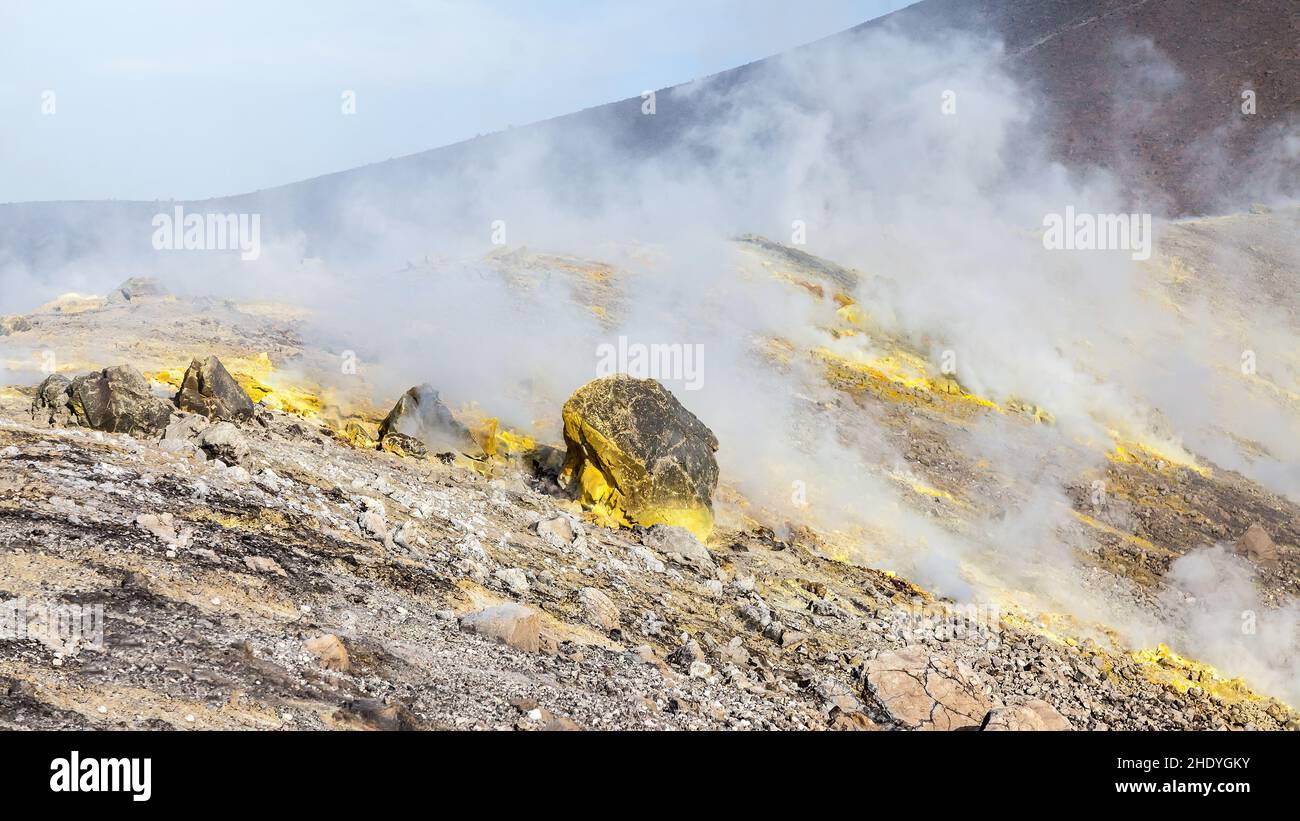steam, sulphur, volcano, steams, sulphurs, volcanos Stock Photo - Alamy