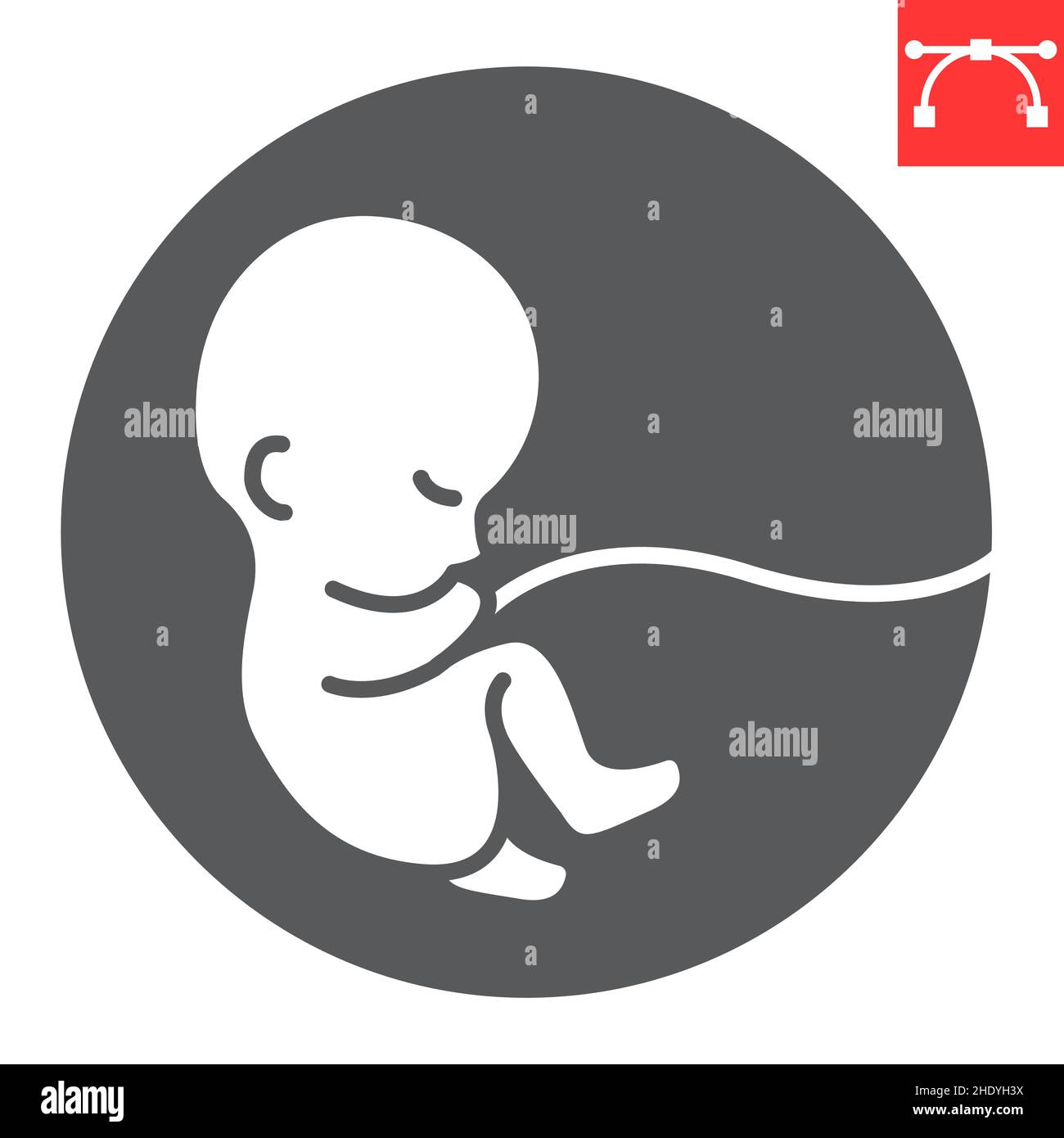 Fetus glyph icon, embryo and pregnancy, baby in the womb vector icon ...
