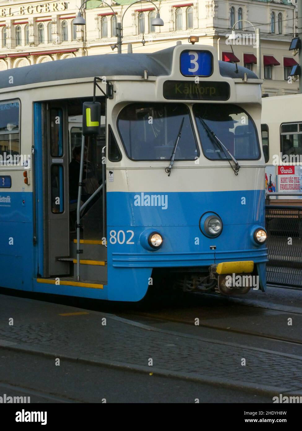 blue tram in Stockholm Stock Photo - Alamy