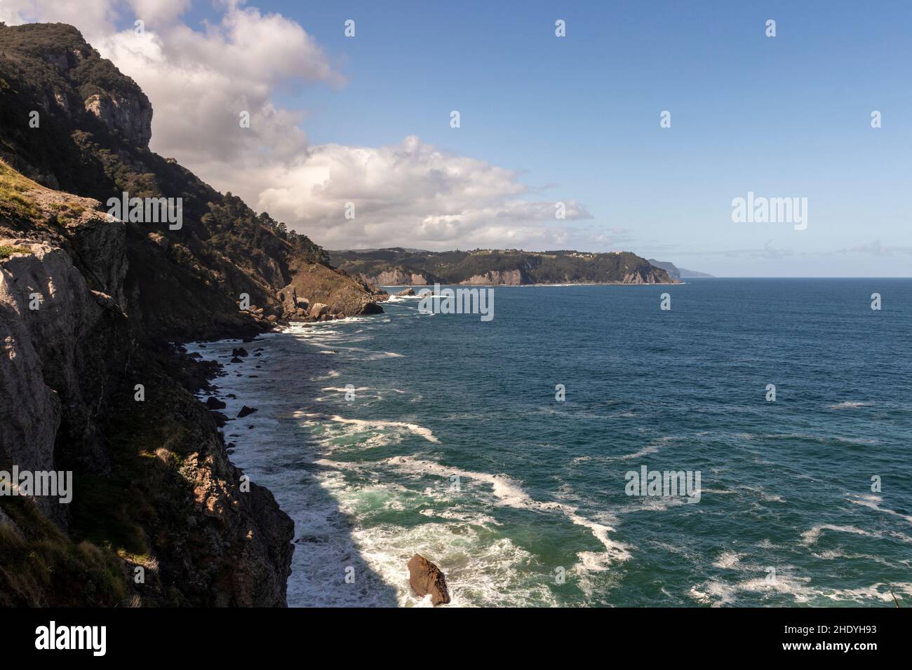 cliffs on the Basque coast near the town of Lekeitio, in the Cantabrian ...
