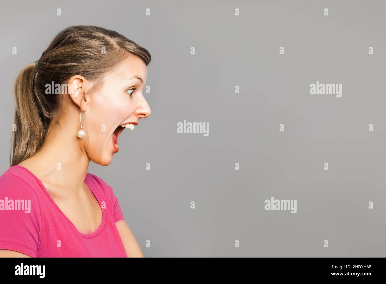 Shout ladies hi-res stock photography and images - Alamy