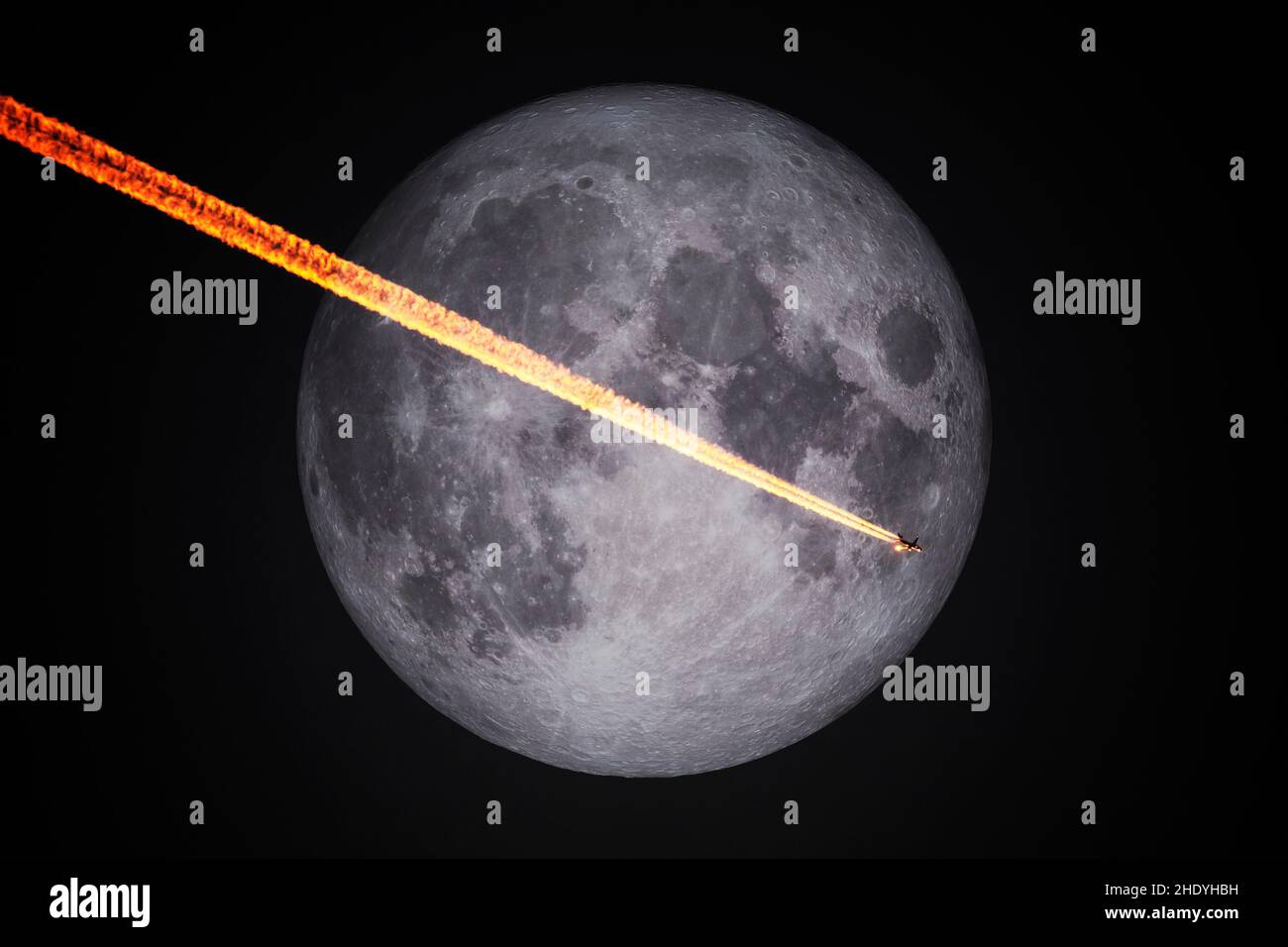 airplane, full moon, airplanes, plane, planes, full moons Stock Photo ...