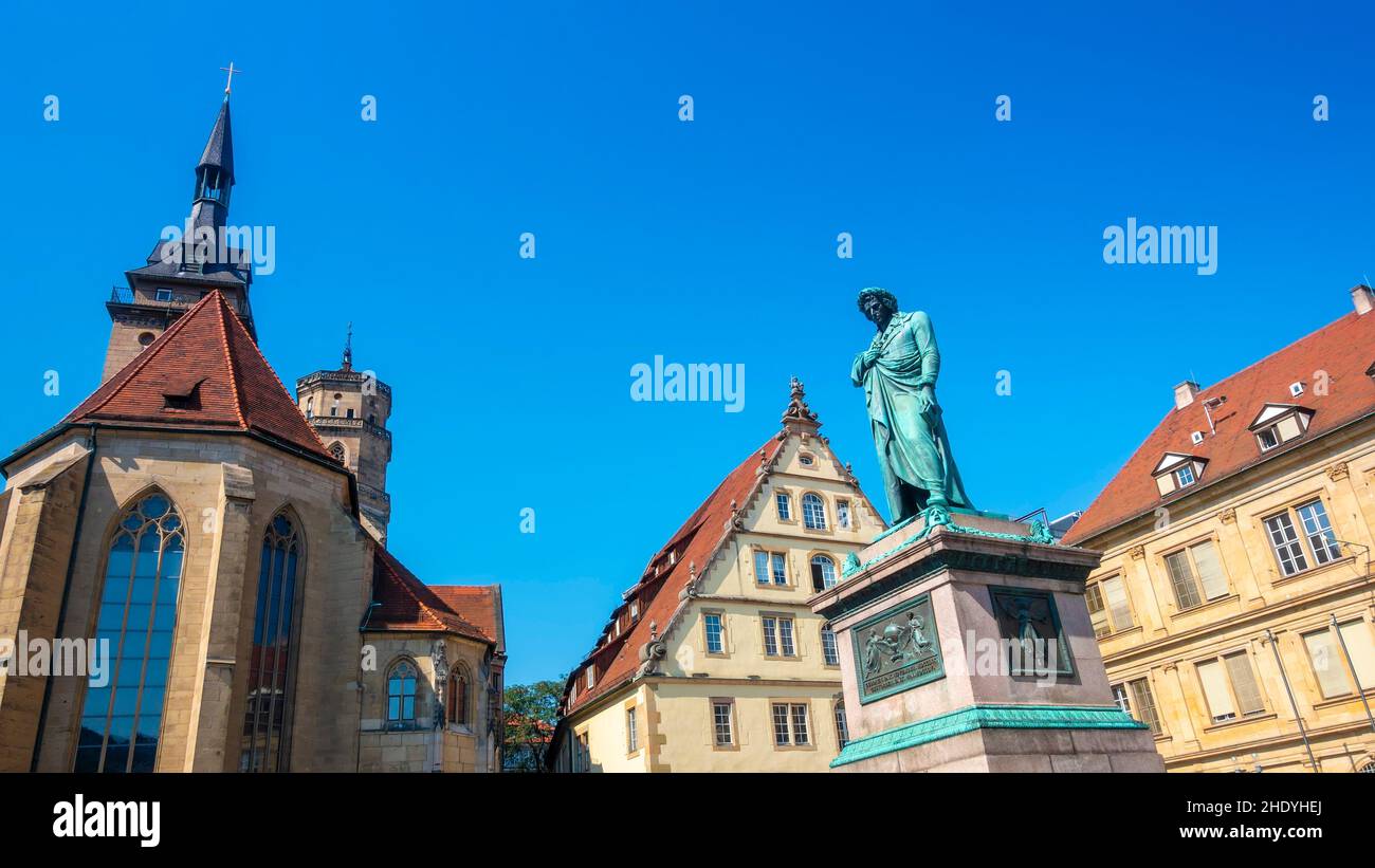 stuttgart, schillerplatz, schiller monument, stuttgarts, schillerplatzs ...