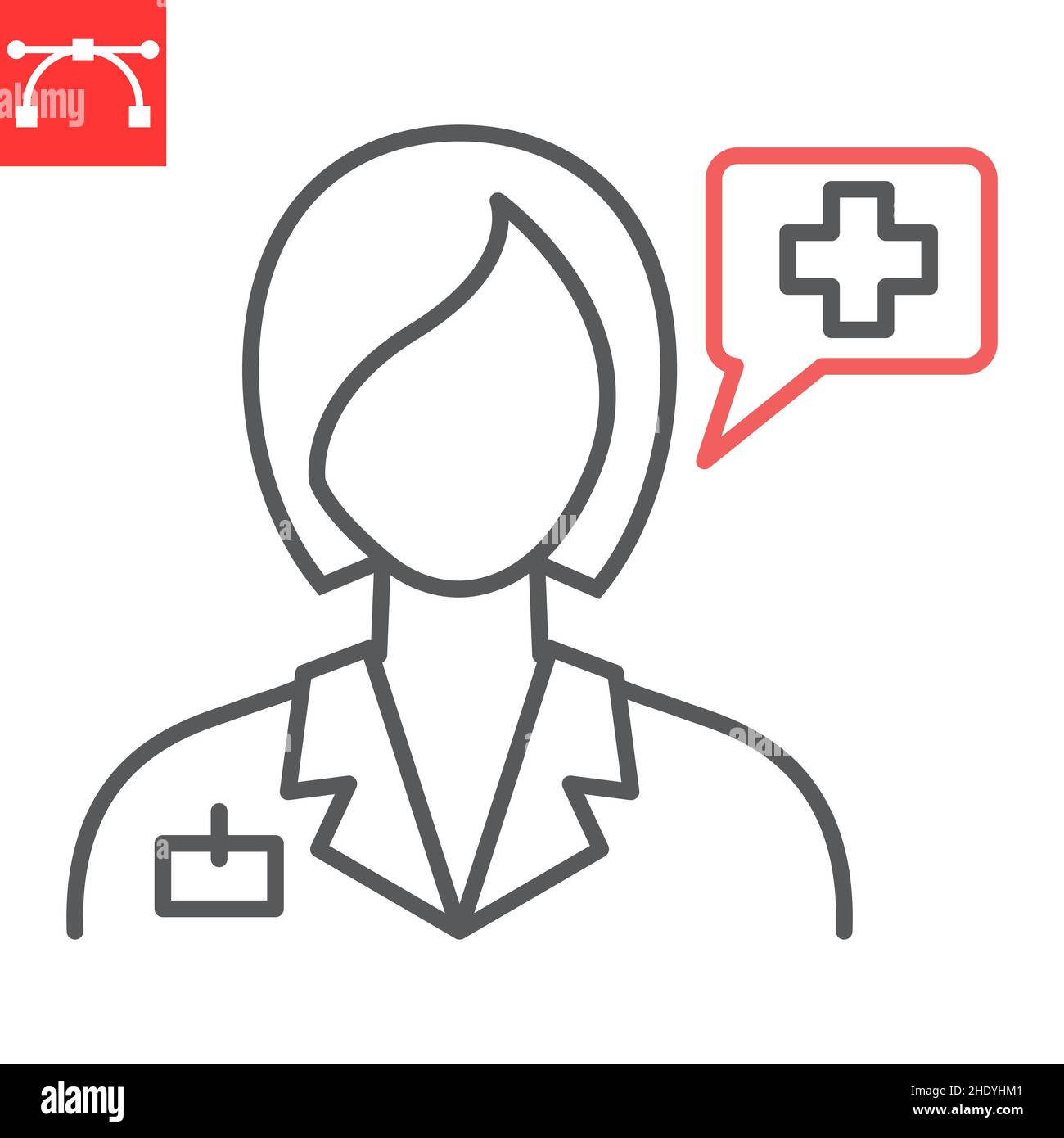 Doctor consultation line icon, physician and person, doctor vector icon ...
