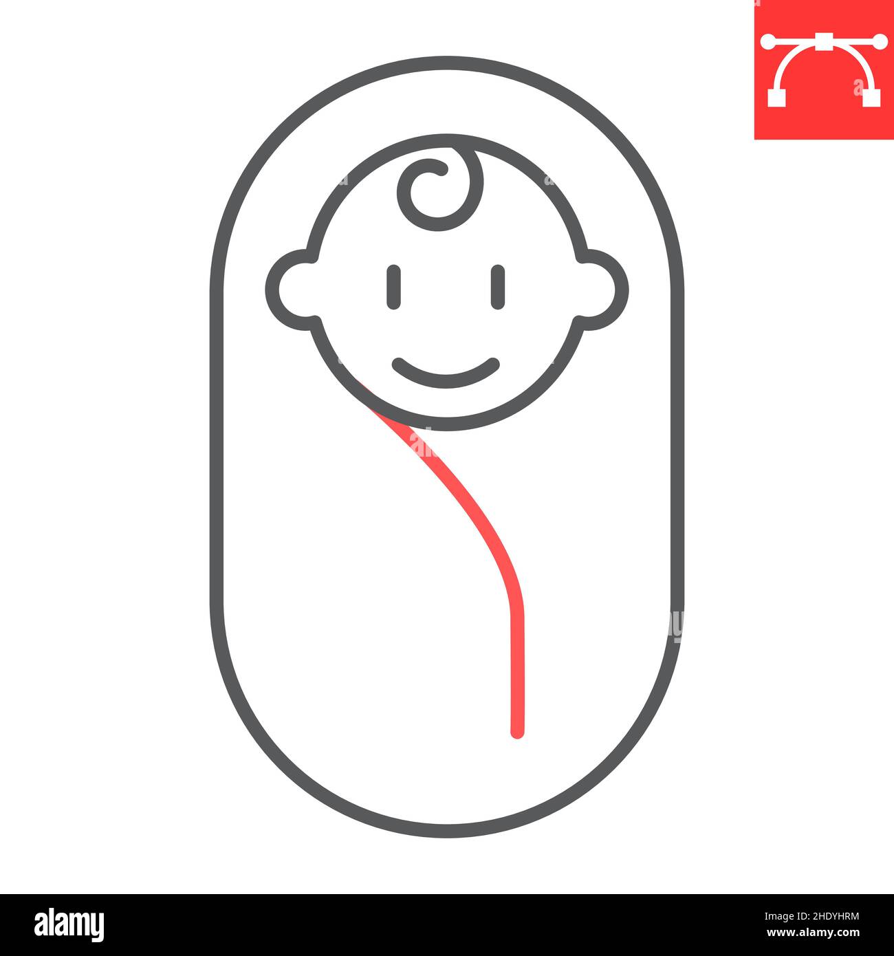 Baby line icon, newborn and face, happy baby vector icon, vector ...