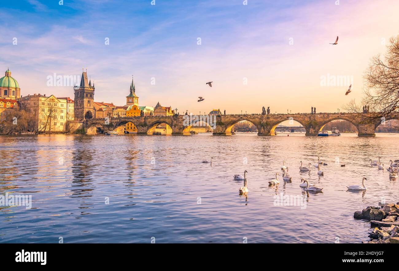prague, charles bridge, staromestska mostecka vez, pragues, charles ...